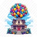 Up Ballon House Clipart, up Movie Png, Watercolor Background ...