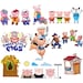 The Three Little Pigs Clipart Set, Three Little Pigs Png, Instant ...