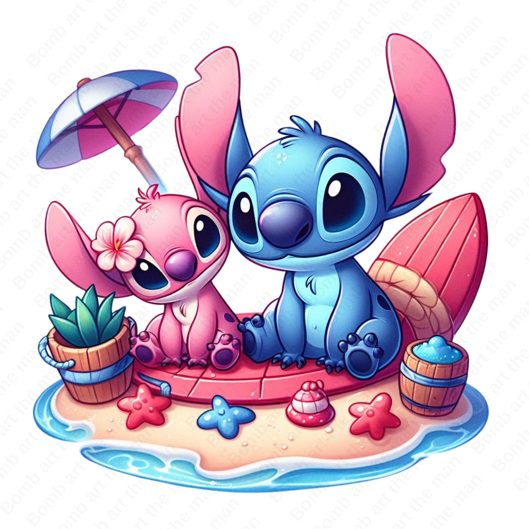 Stitch and Angel, Summer Clipart, Stitch and Angel Png, Transparent ...