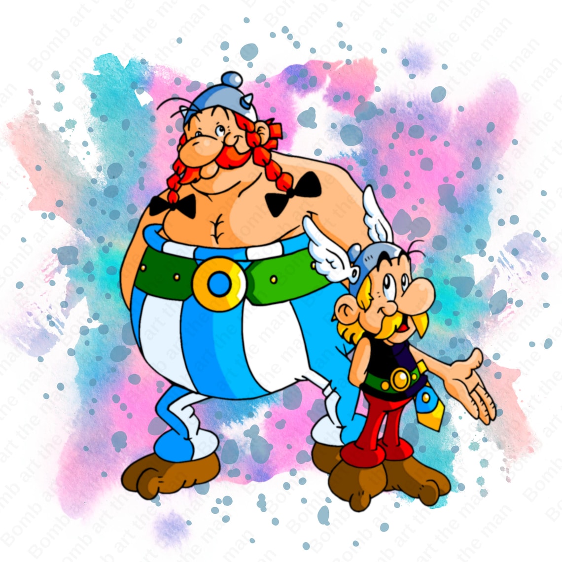 Asterix and Obelix Clipart, Watercolor Background, Asterix Png, Obelix ...