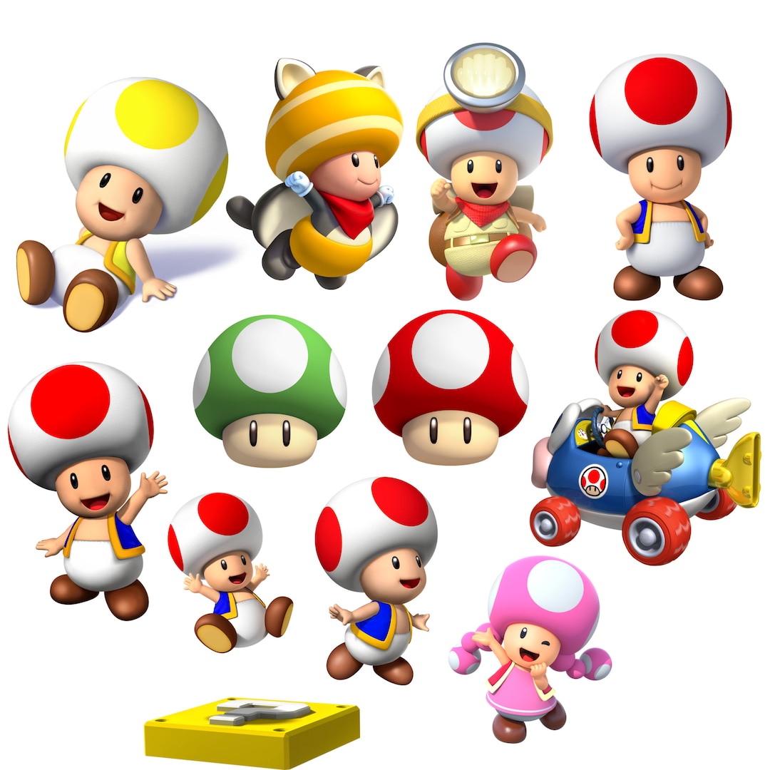 Toad Png Bundle, Toad Clipart, Super Mario Icons, Super Mario Png ...