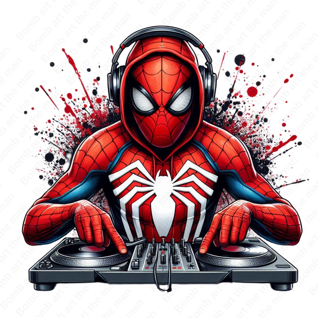 Spiderman DJ Clipart, DJ Spiderman Png, Super Hero Png, Spiderman ...