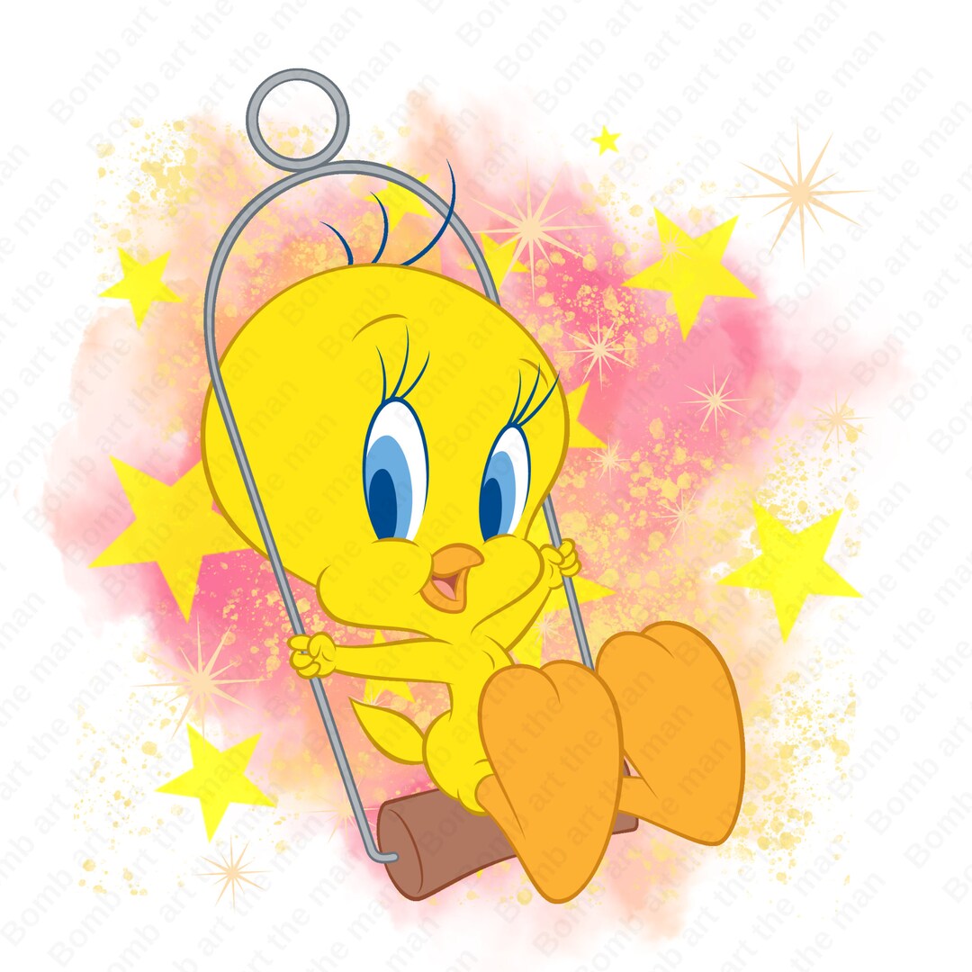 Tweety png, lindo tweety clipart, fondo de acuarela, imagen ...