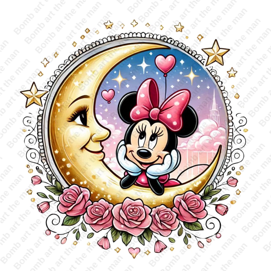 Minnie Mouse on the Moon Clipart, Minnie Mouse Png, Cute Mouse Clipart ...