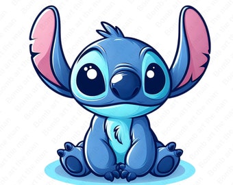Cute Stitch Clipart, Stitch Png, Cute Cartoon Character, Transparent Design, Instant Download - Etsy