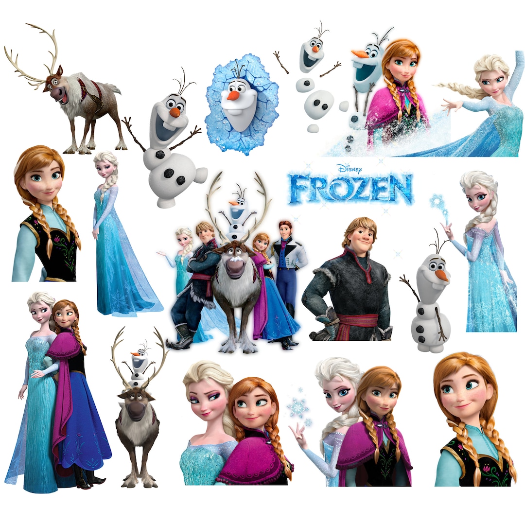 Frozen Png Bundle, Frozen Clipart Set, Elsa Png, Anna Png, Olaf Png ...