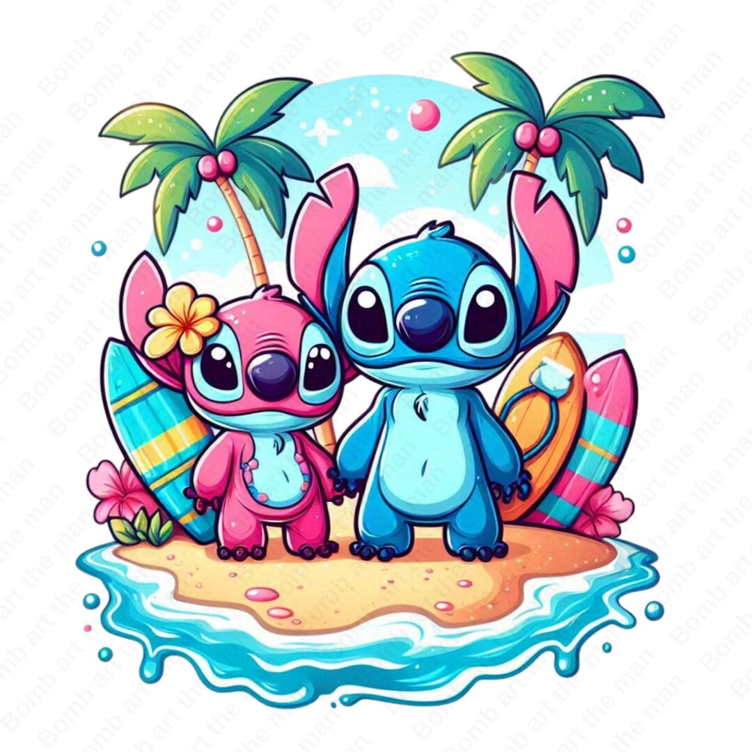 Stitch and Angel, Summer Clipart, Stitch and Angel Png, Transparent ...