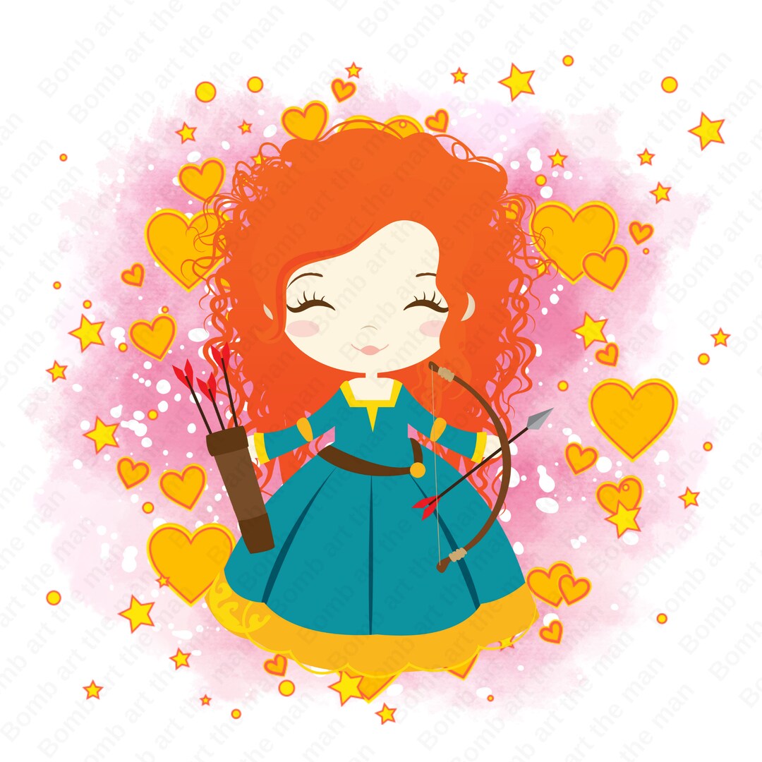 Brave Png, Baby Merida Clipart, Princess Merida Png, Watercolor ...