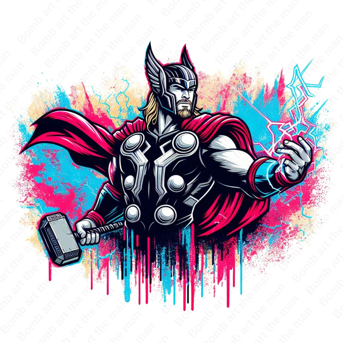 Thor Clipart, Thor Png, Super Hero Clipart, Super Hero Splash Design ...