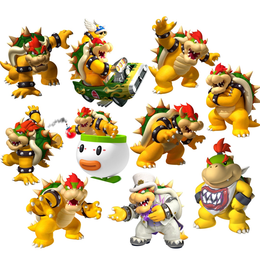 Bowser Png, Super Mario Bowser Bundle, Bowser Clipart Set, Super Mario ...