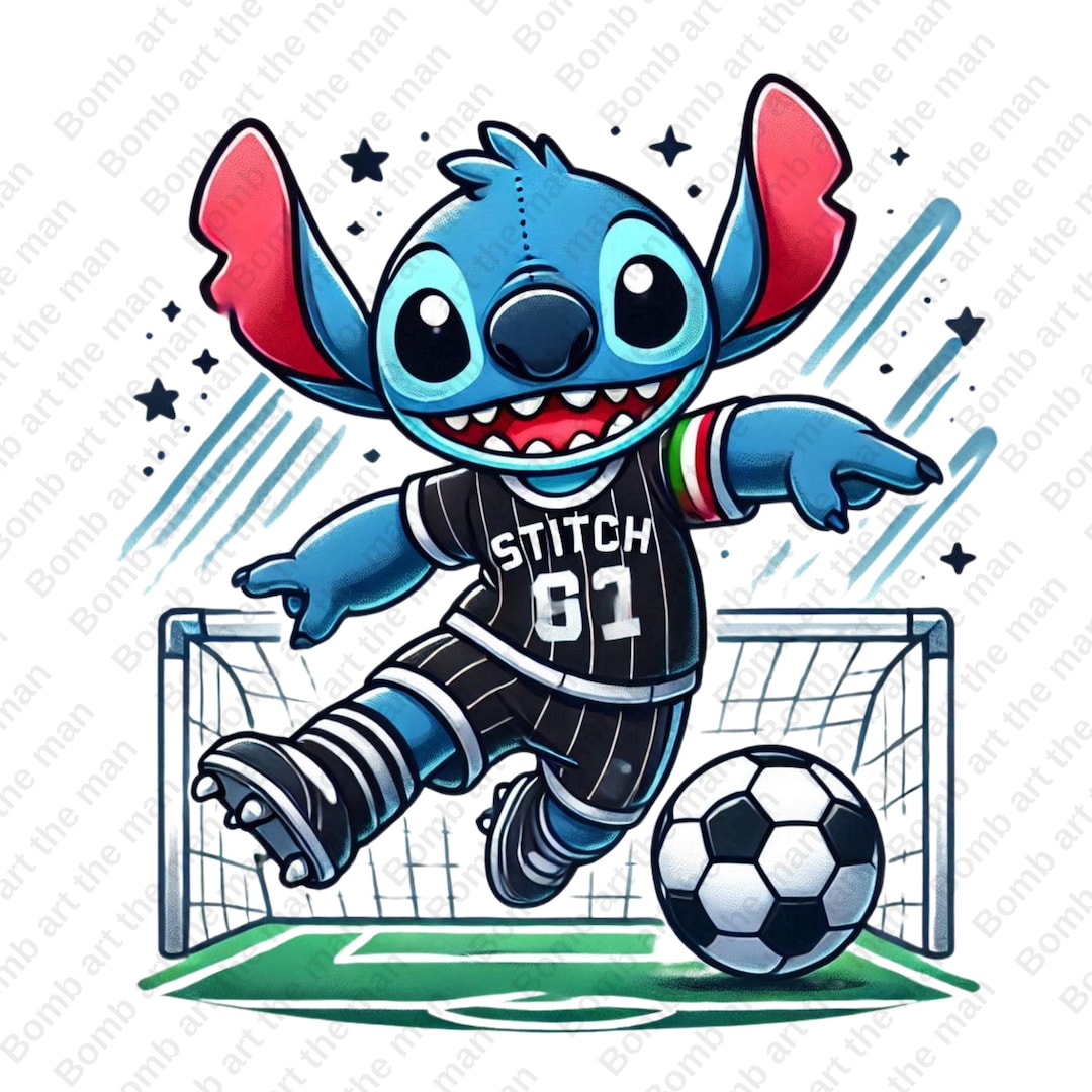 Stitch Soccer Clipart, Stitch Football Png, Cute Character, Transparent ...