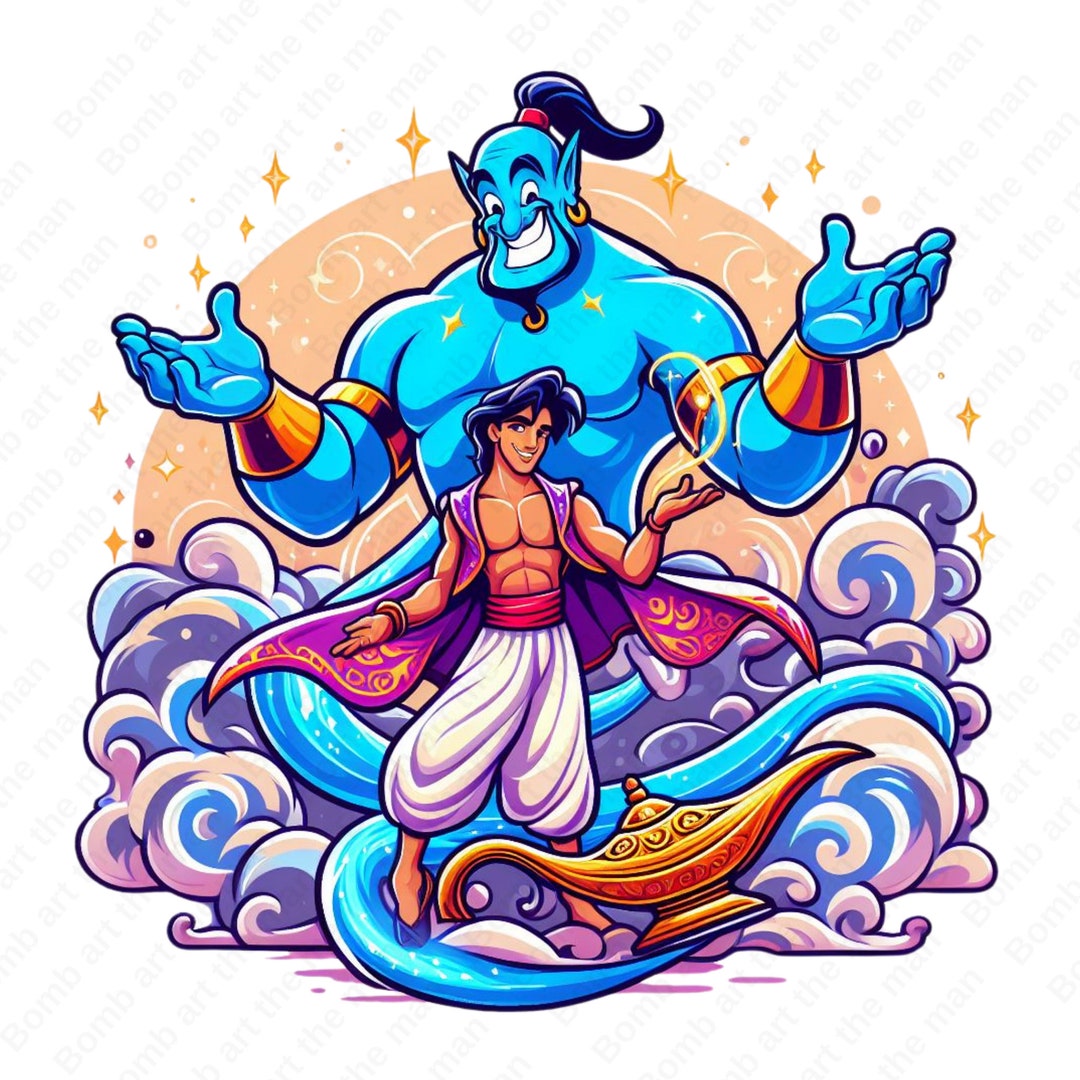 Aladdin and Genie Clipart, Aladdin Png, Aladdin Clipart, Instant ...