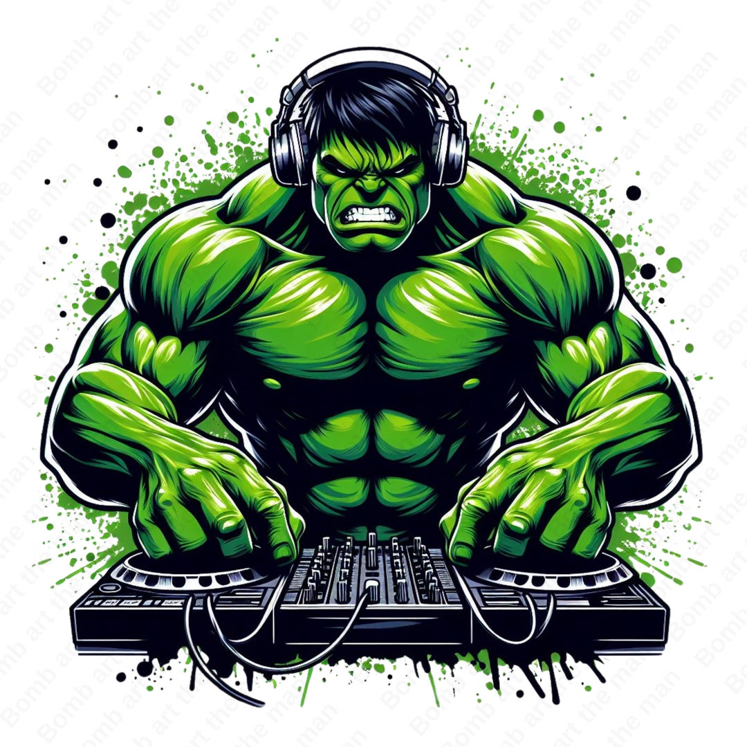 Hulk DJ Clipart, Hulk Png, Super Hero Png, Hulk Splash Design, Instant ...