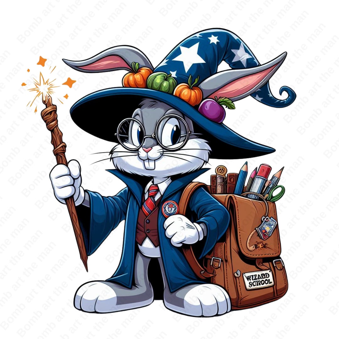 Bugs Bunny Wizard Clipart, Bugs Bunny Png, Magic School Clipart ...