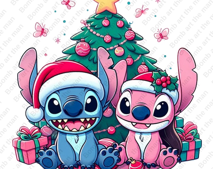 Stitch and Angel Christmas Clipart, Stitch and Angel Png, Stitch Love ...