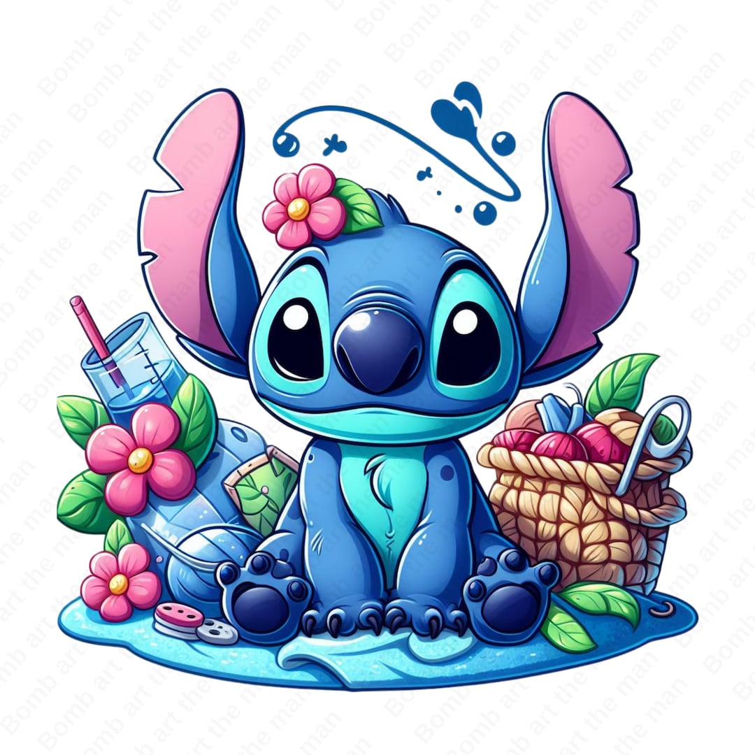 Cute Stitch Clipart, Stitch Png, Cute Cartoon Character, Transparent Design, Instant Download - Etsy