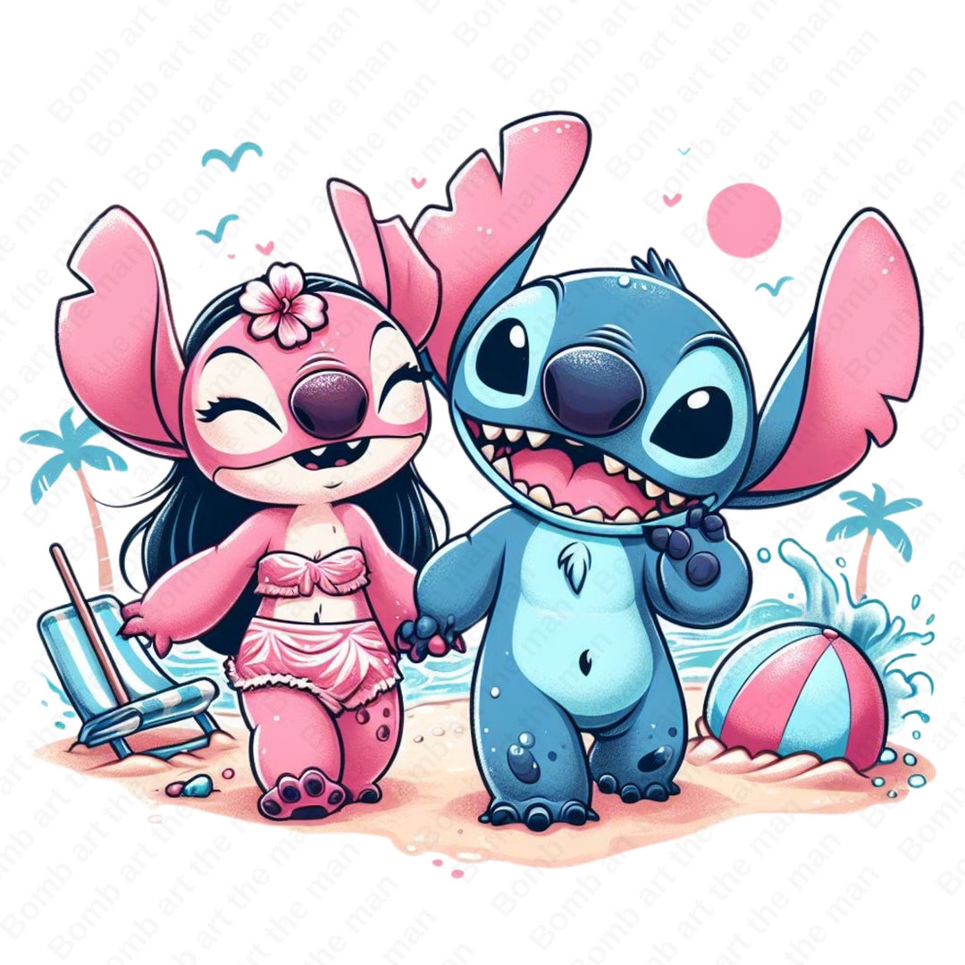 Stitch and Angel, Summer Clipart, Stitch and Angel Png, Transparent ...