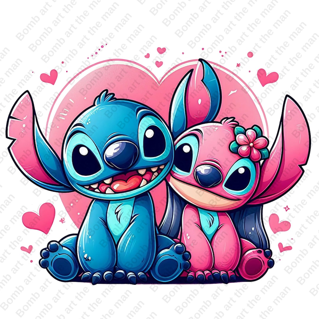 Stitch and Angel Png, Stitch and Angel Clipart, Stitch Love Design ...