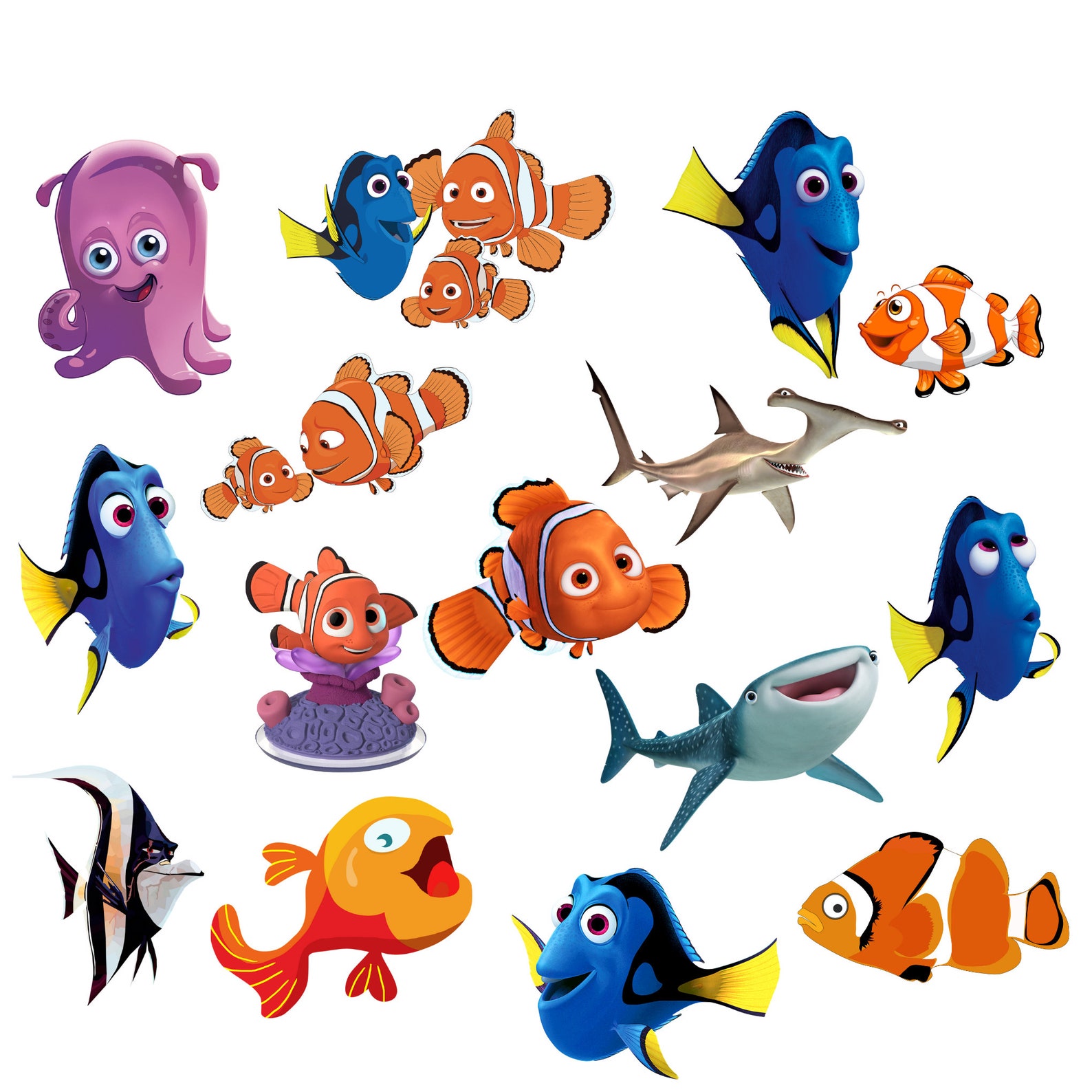 Nemo Png Bundle, Finding Nemo Clipart Set, Finding Nemo Png, Dory ...