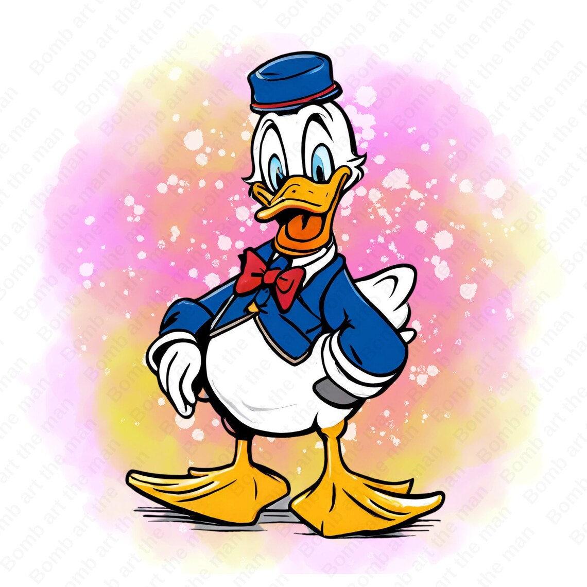 Donald Duck Clipart Cute Donald Duck Png Watercolor Etsy