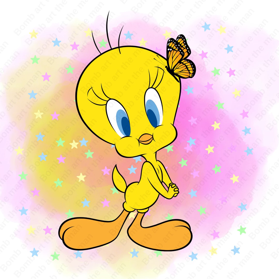 Tweety Clipart, Tweety Png, Watercolor Background, Transparent Design ...