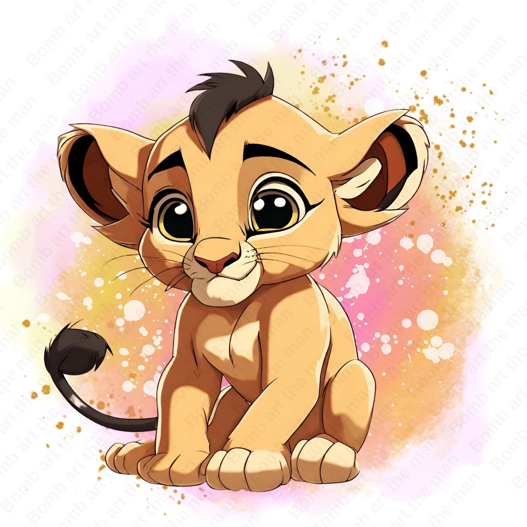 Simba Clipart, Lion King Png, Cute Simba Png, Watercolor Design ...