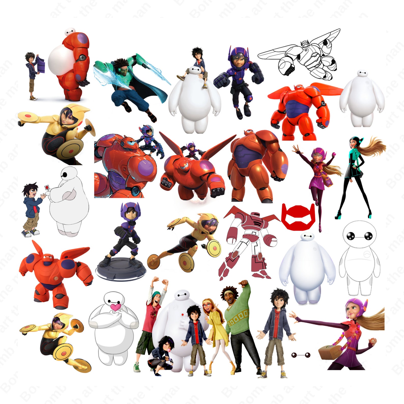 Big Hero 6: the Series Png Bundle, Baymax Png, Hiro Hamada Png, Tadashi ...