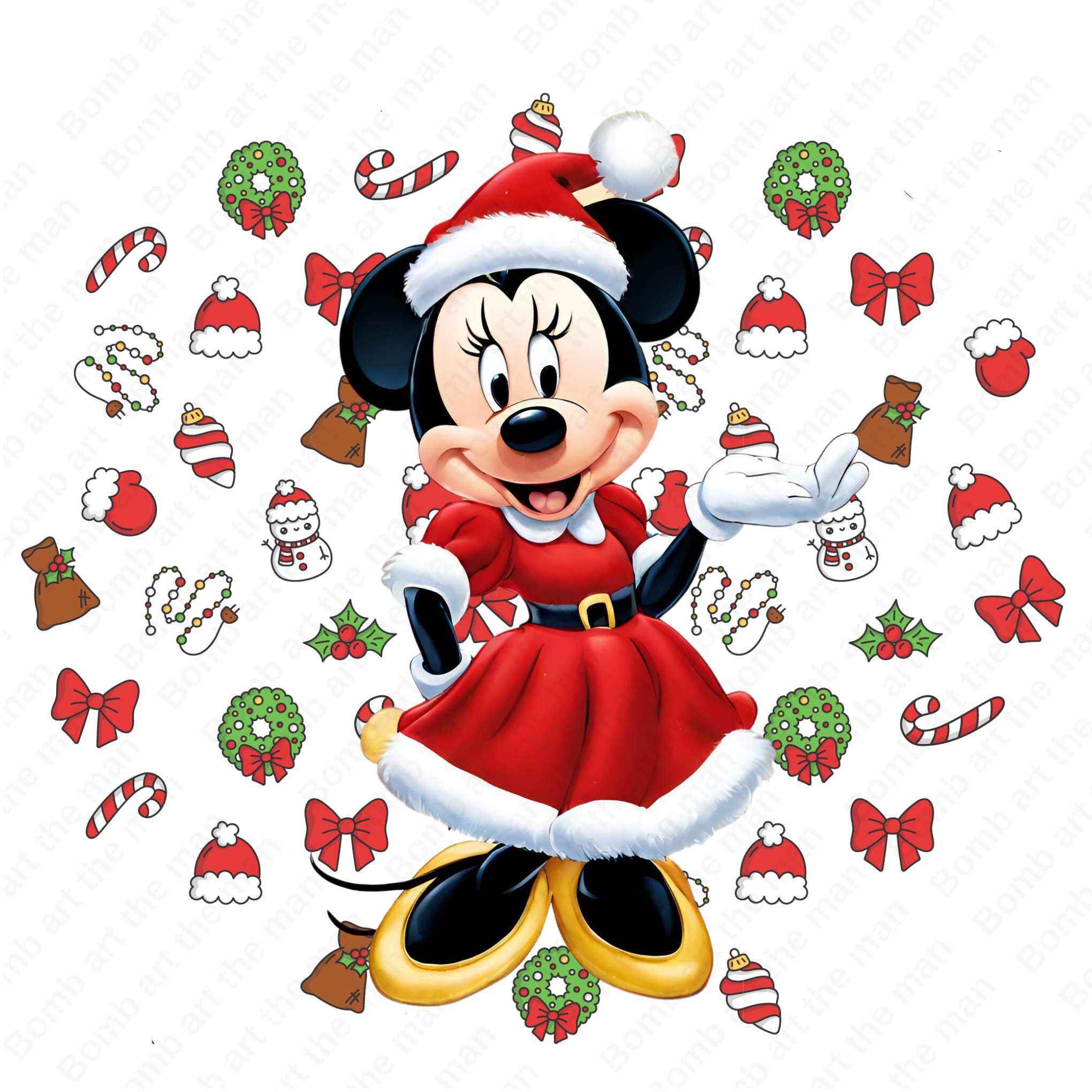 Minnie Mouse Christmas Clipart, Minnie Mouse Png, New Year Clipart ...
