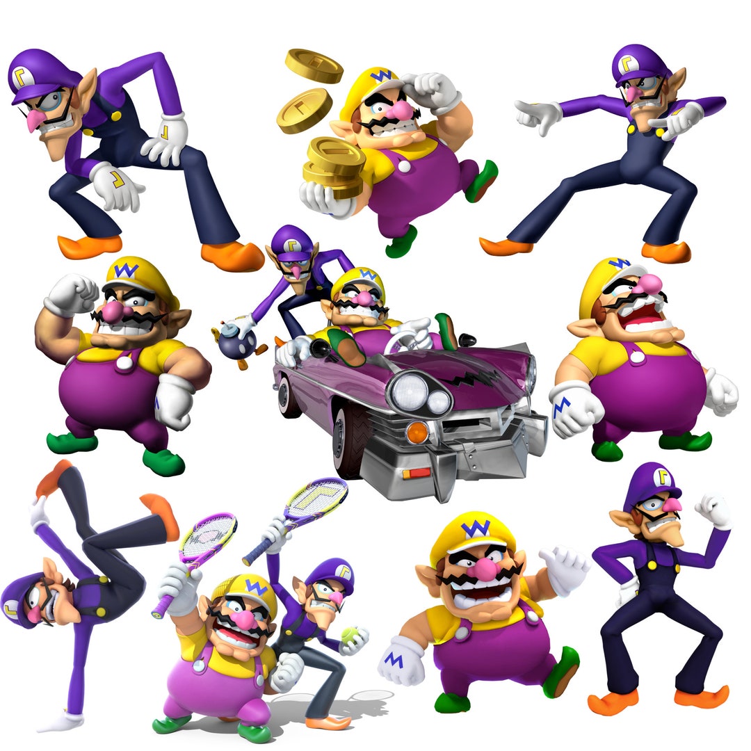 Wario and Waluigi Png Bundle, Wario Clipart, Waluigi Clipart, Super ...