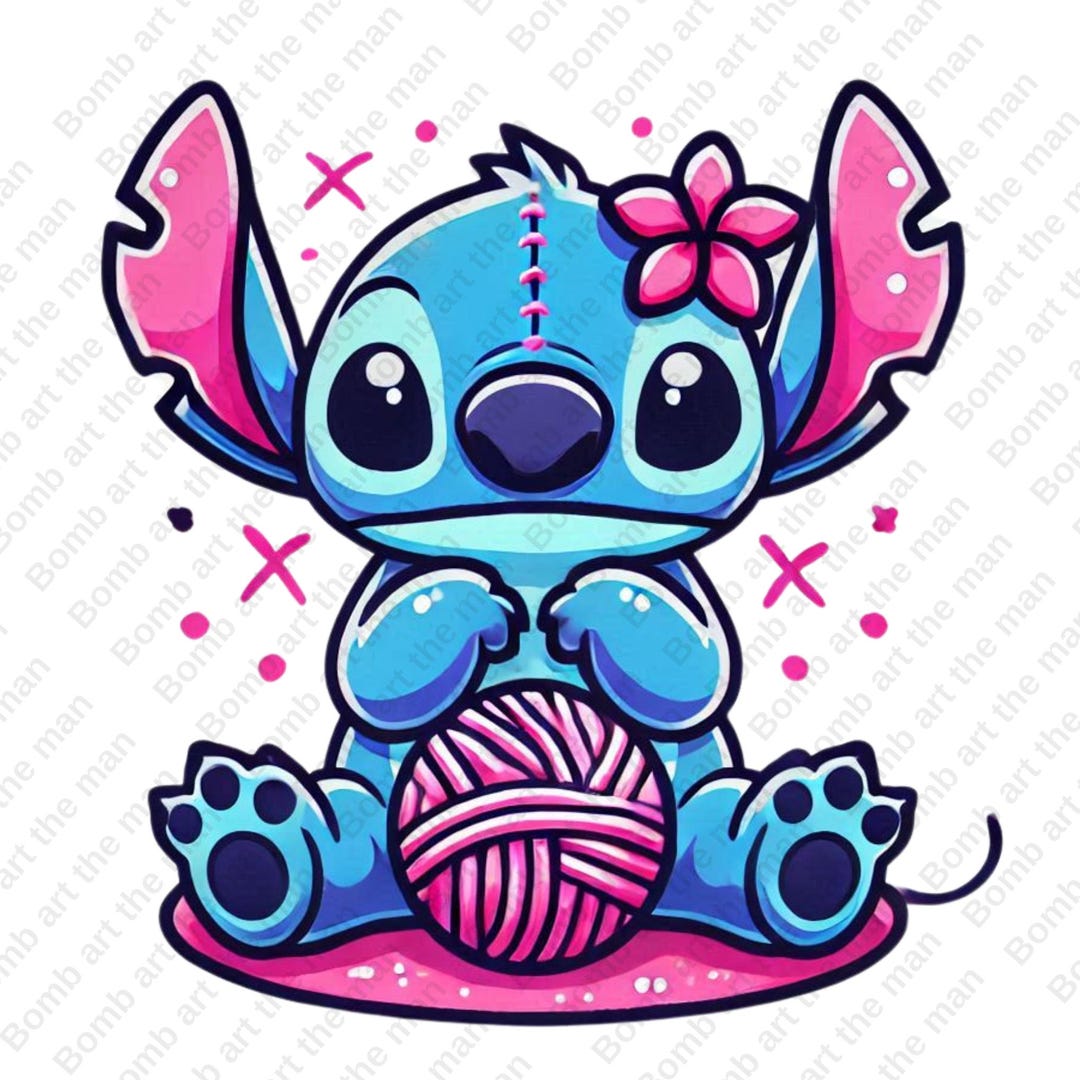 Stitch Cute Clipart, Stitch Png, Cute Cartoon Character, Transparent Design, Instant Download - Etsy