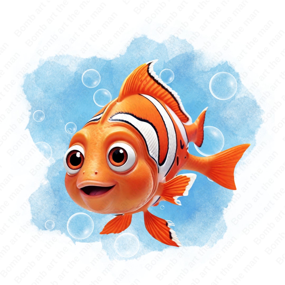 Cute Finding Nemo Clipart, Finding Nemo Png, Watercolor Nemo, Instant ...