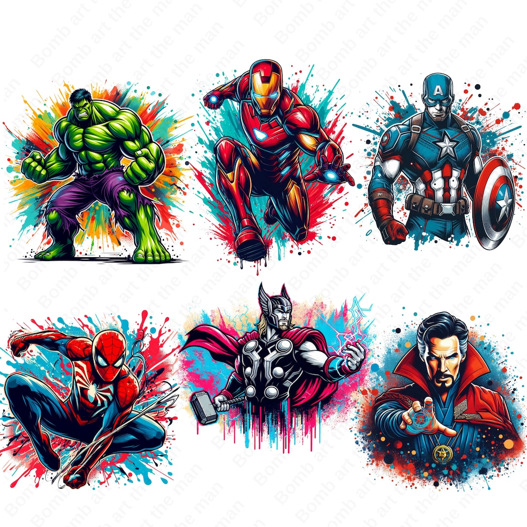 Super Heroes Png Bundle, Super Heroes Set, Super Hero Clipart Set, Hero ...