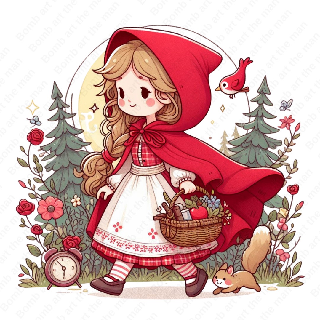 Little Red Riding Hood Clipart, Little Red Riding Hood Png, Fairytale ...