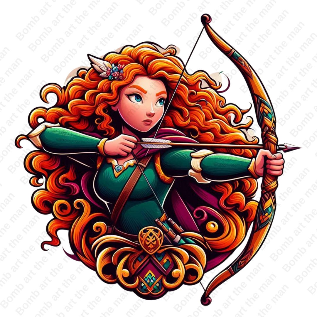 Merida Png, Princess Merida, Brave Clipart, Transparent Design, Instant ...