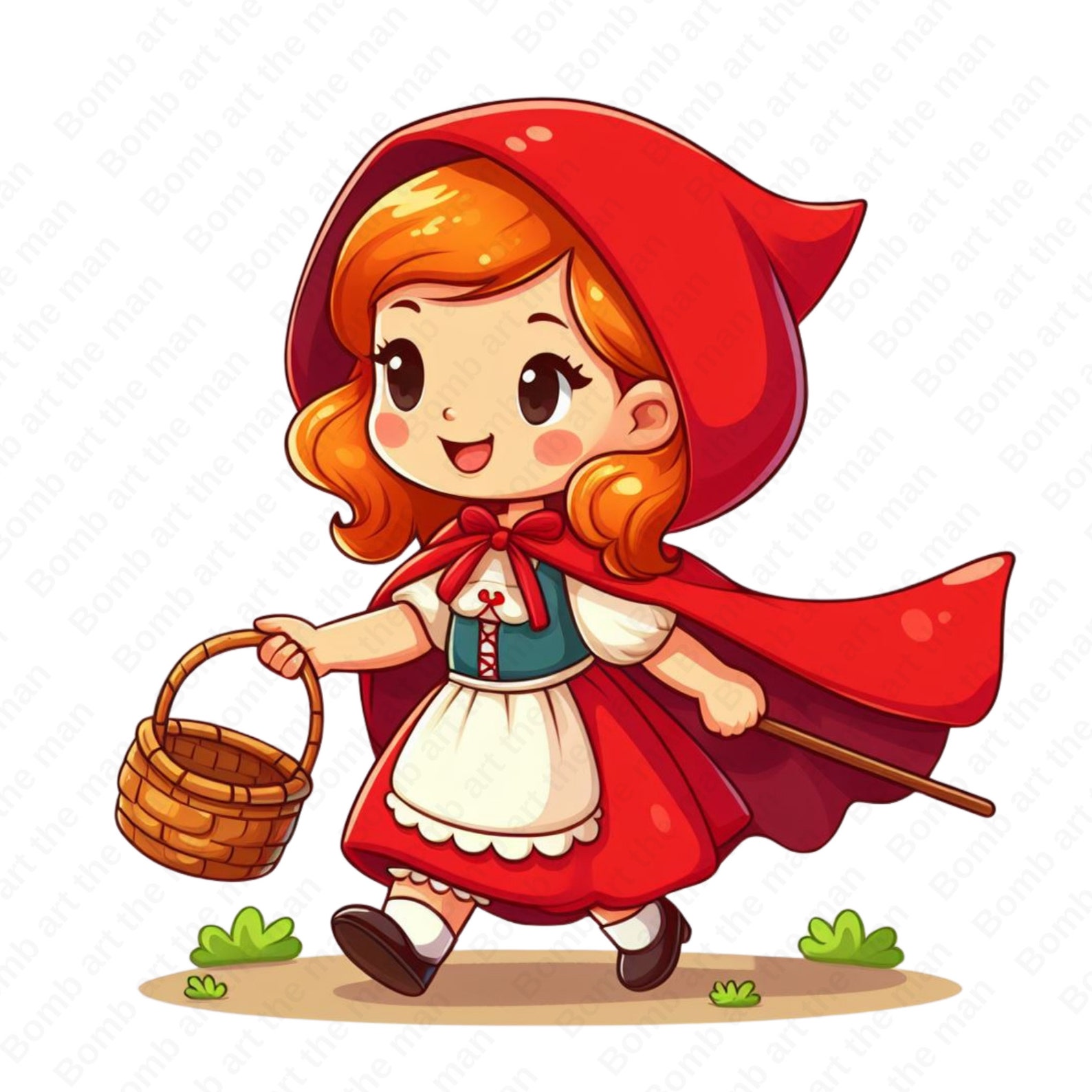 Little Red Riding Hood Clipart, Little Red Riding Hood Png, Fairytale ...