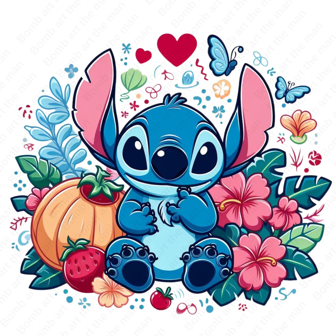 Stitch With Flowers Clipart, Cute Stitch Clipart, Stitch Png ...