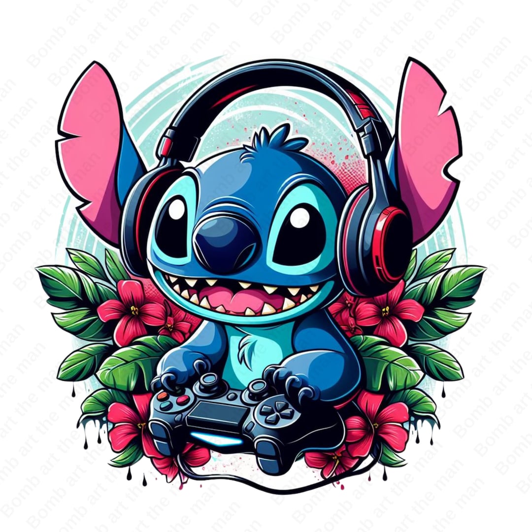Stitch Gamer Clipart, Gamer Stitch Png, Cute Stitch Image, Transparent ...