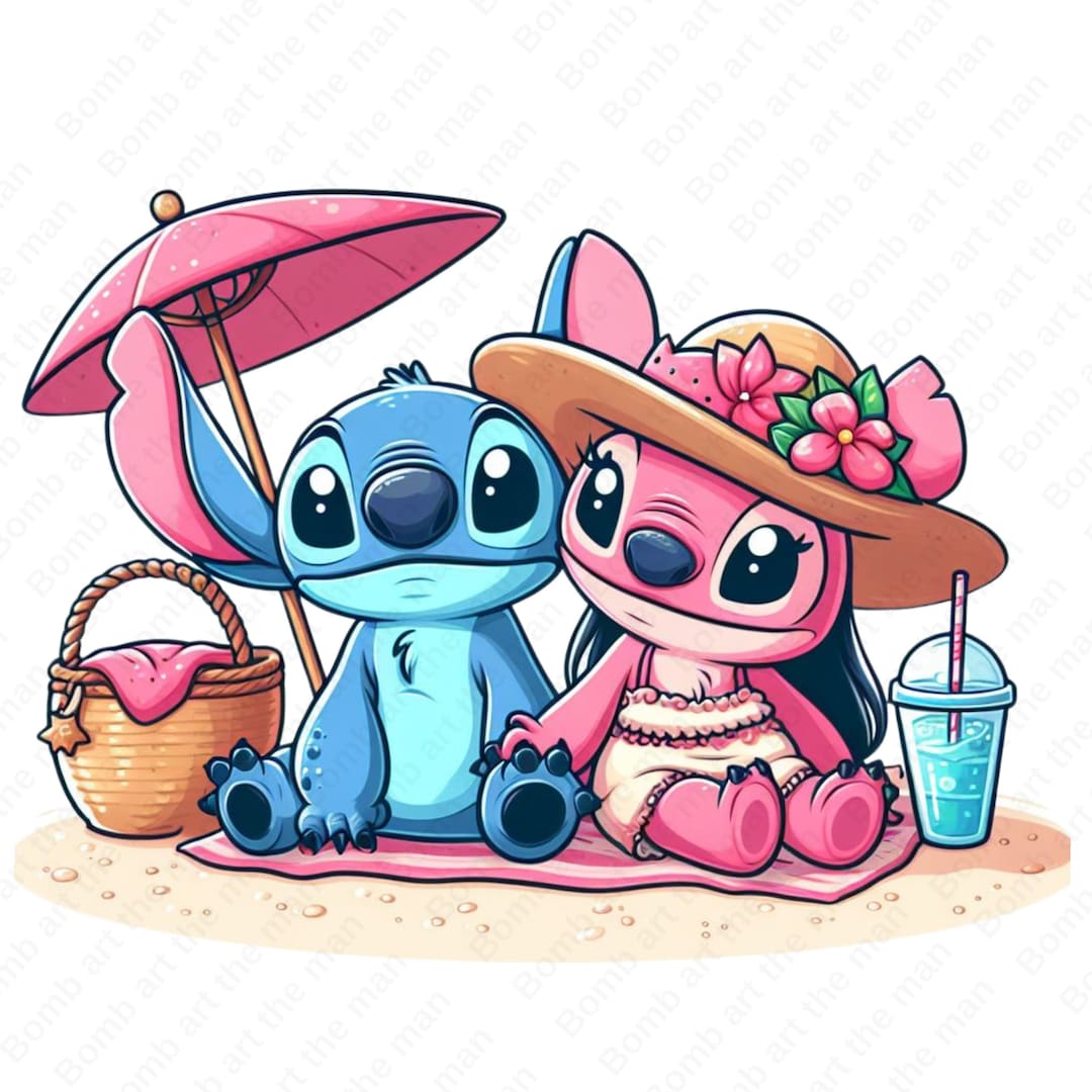 Stitch and Angel, Summer Clipart, Stitch and Angel Png, Transparent ...