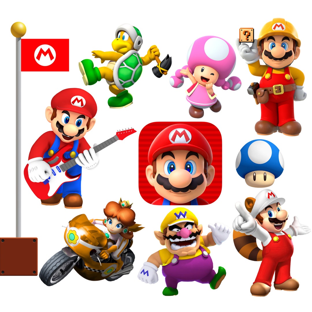 Super Mario Png Bundle, Super Mario Clipart, Super Mario Icons, Instant ...