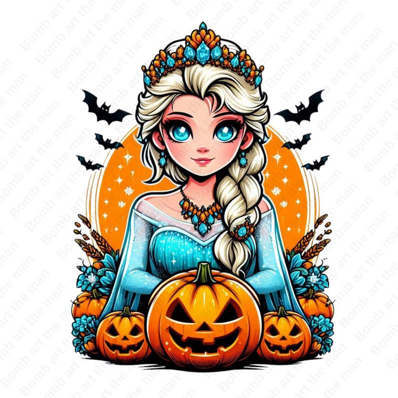 Halloween Clipart, Princess Elsa Clipart, Happy Halloween, Pumpkin ...