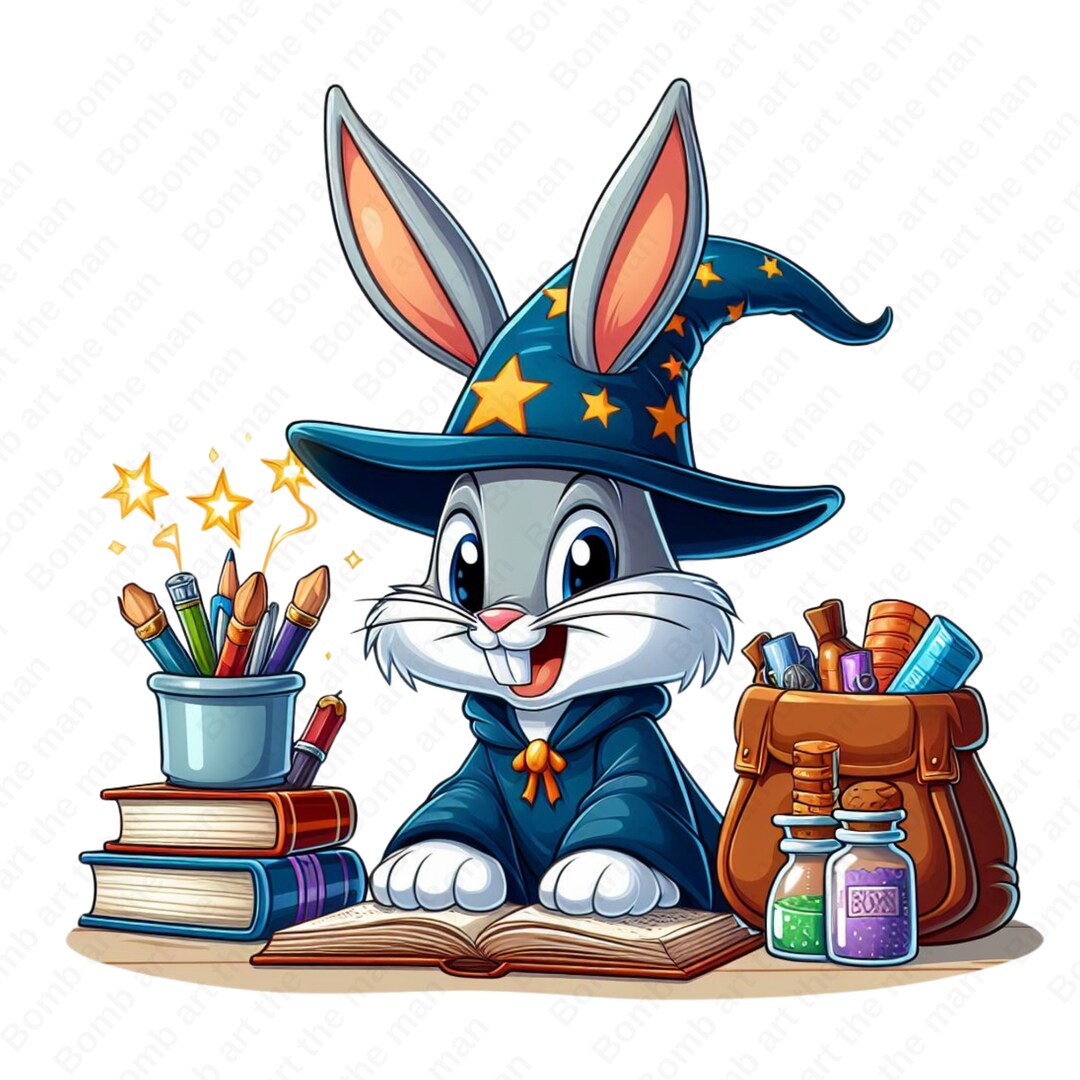 Bugs Bunny Wizard Clipart, Bugs Bunny Png, Magic School Clipart ...