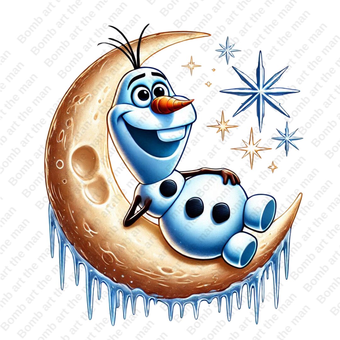 Olaf on the Moon Clipart, Cute Olaf Png, Frozen Clipart, Transparent ...