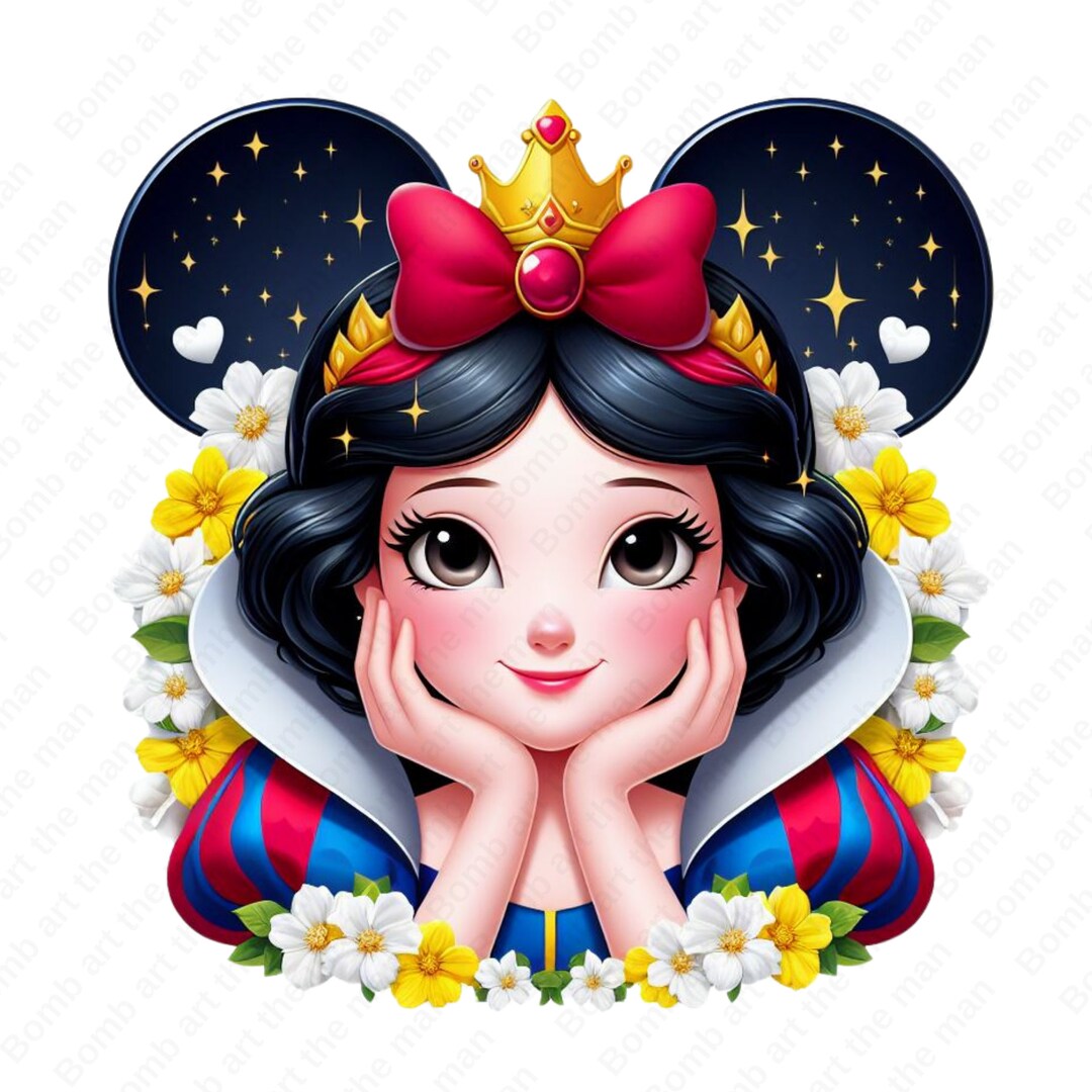 Princess Snow White Clipart, Snow White Png, Mouse Ear Design, Instant ...