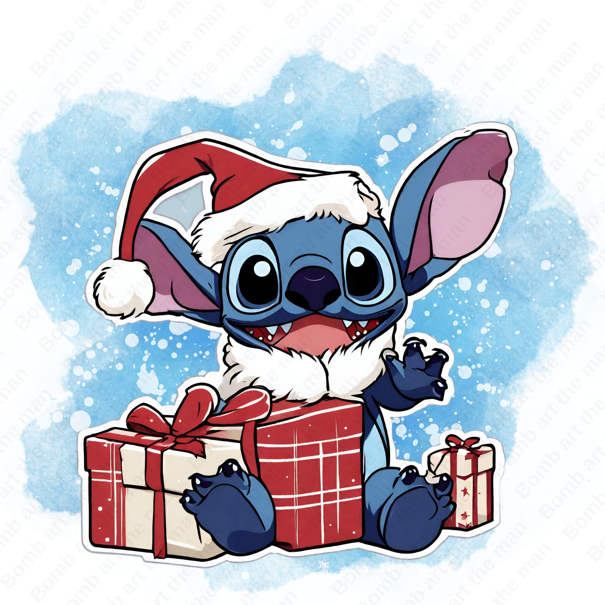 Stitch Christmas Clipart Cute Stitch Png Watercolor - Etsy Australia