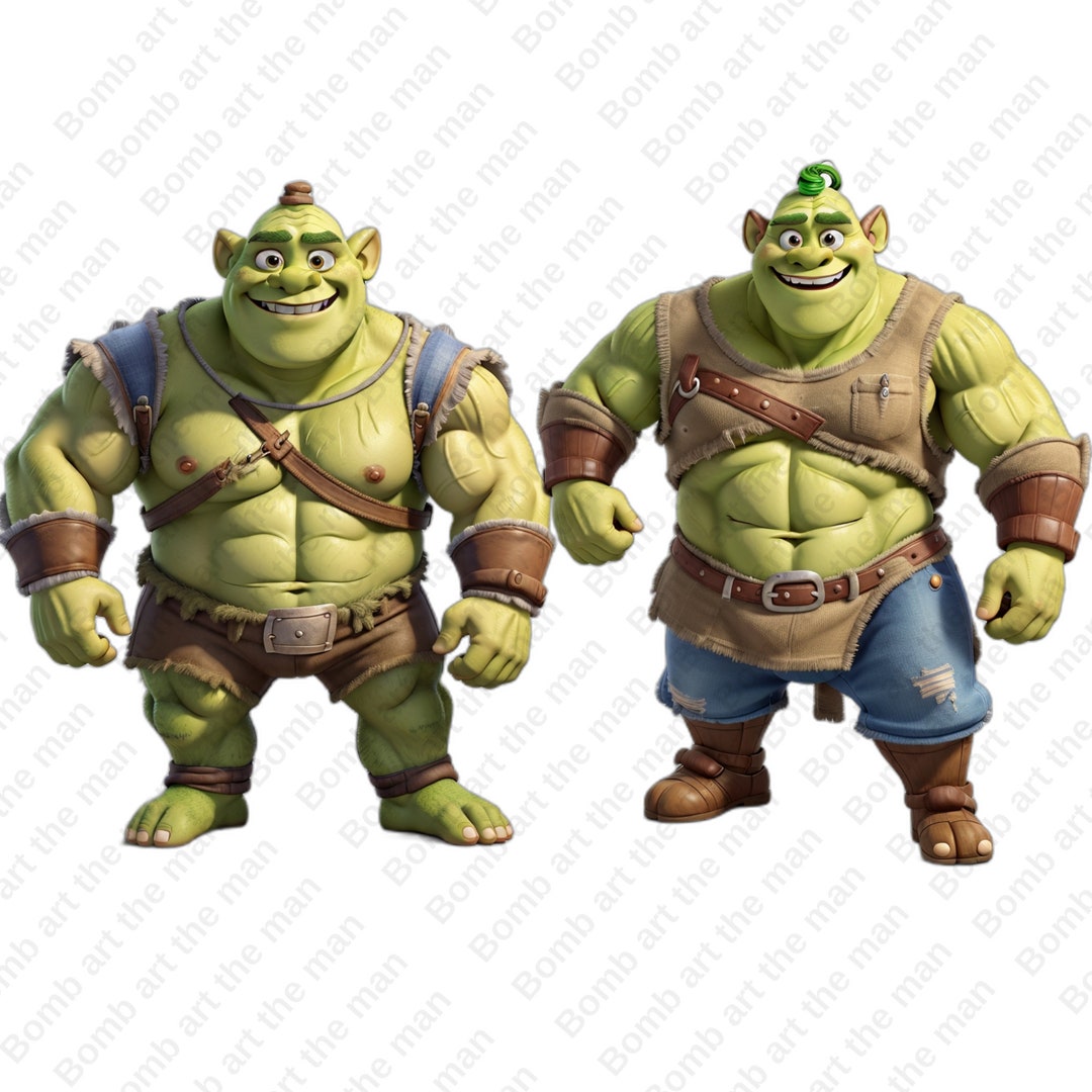 Muscle Shrek Png Bundle Strong Shrek Clipart Funny Super - Etsy