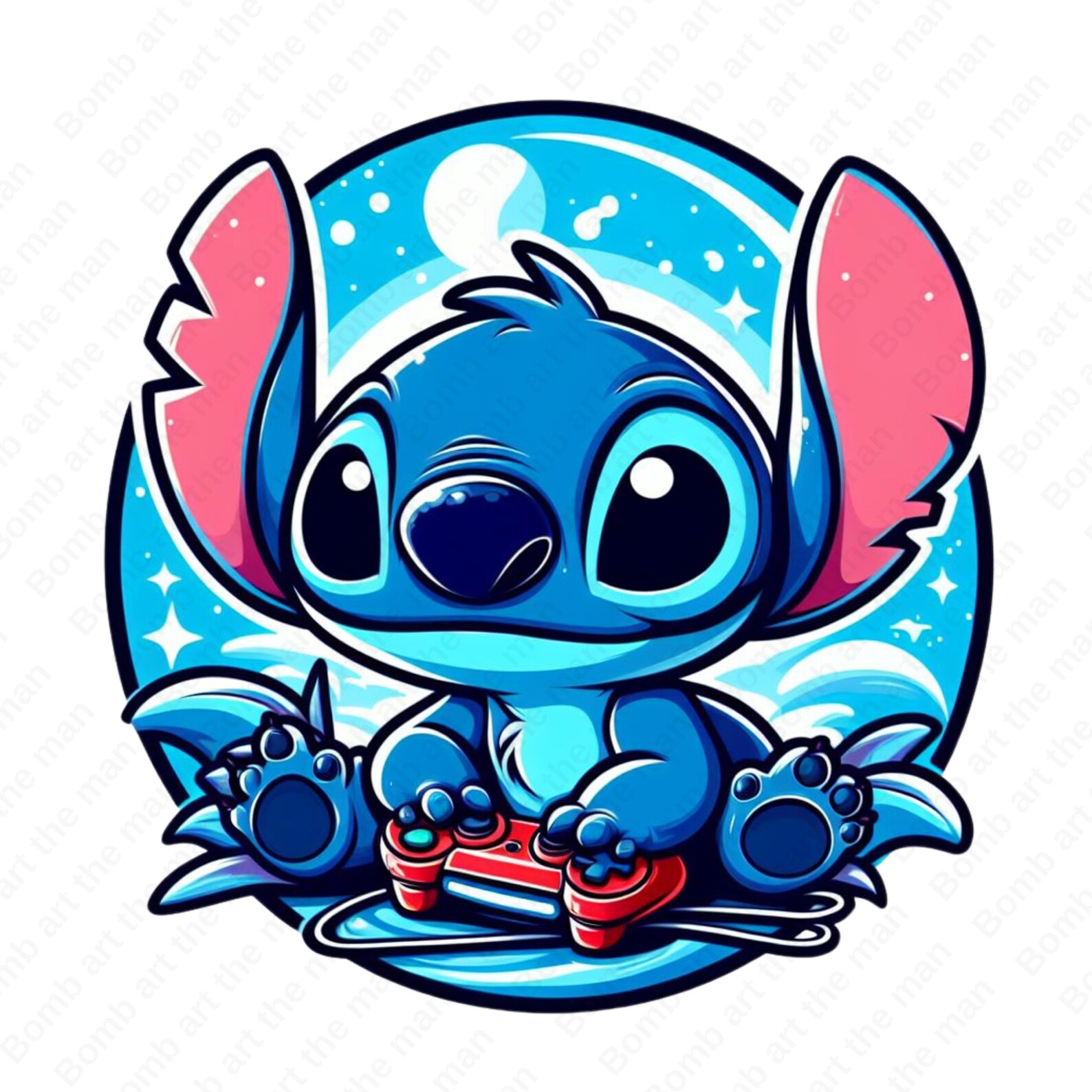 Stitch Clipart, Gamer Stitch Png, Cute Stitch Image, Transparent Design ...