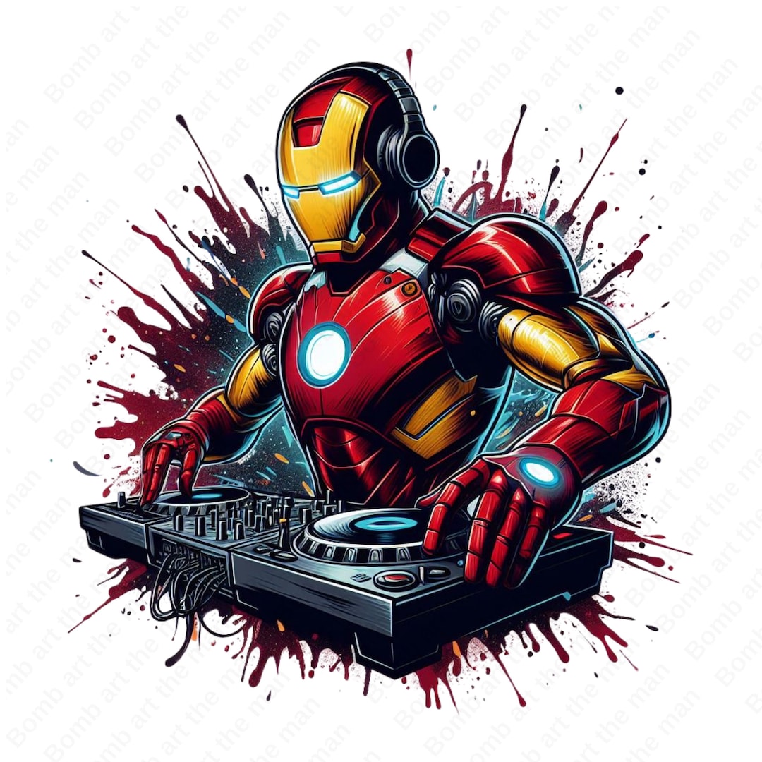 İron Man DJ Clipart, DJ İron Man Png, Super Hero Png, İron Man Splash ...