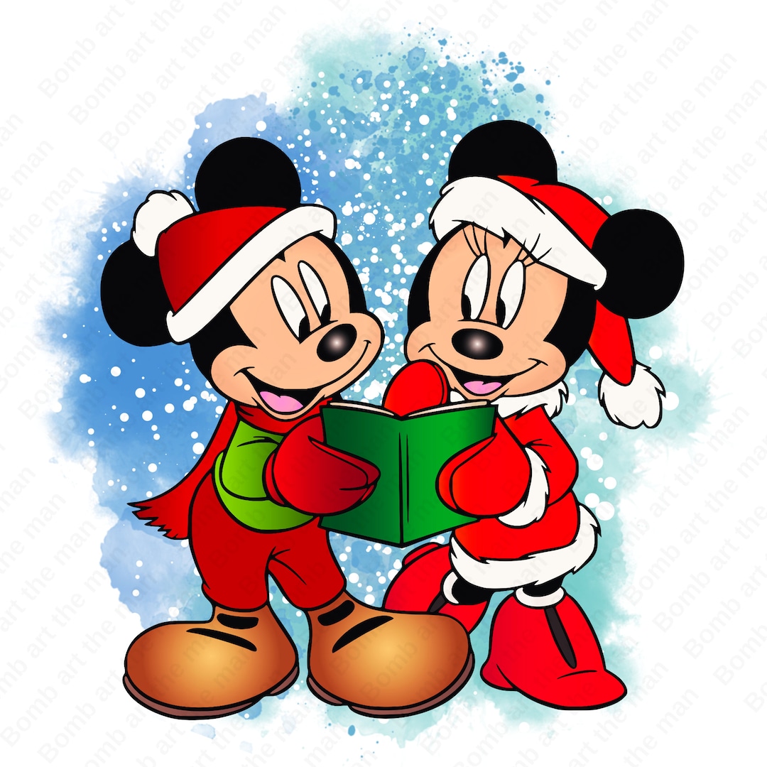 Mickey Mouse and Minnie Mouse Christmas Clipart, Cartoon Christmas Png ...