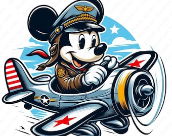 Mickey Mouse and Minnie Mouse Airplane Pillot Clipart, Minnie Mouse Png ...