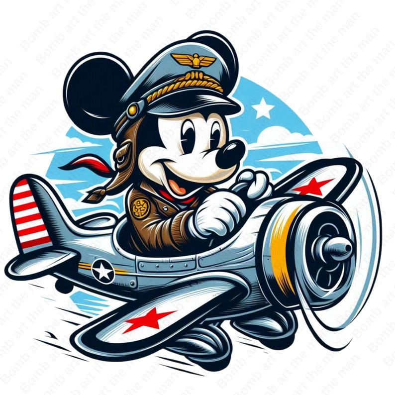 Mickey Mouse Airplane Pillot Clipart, Cute Mickey Png, Mickey Mouse Png ...